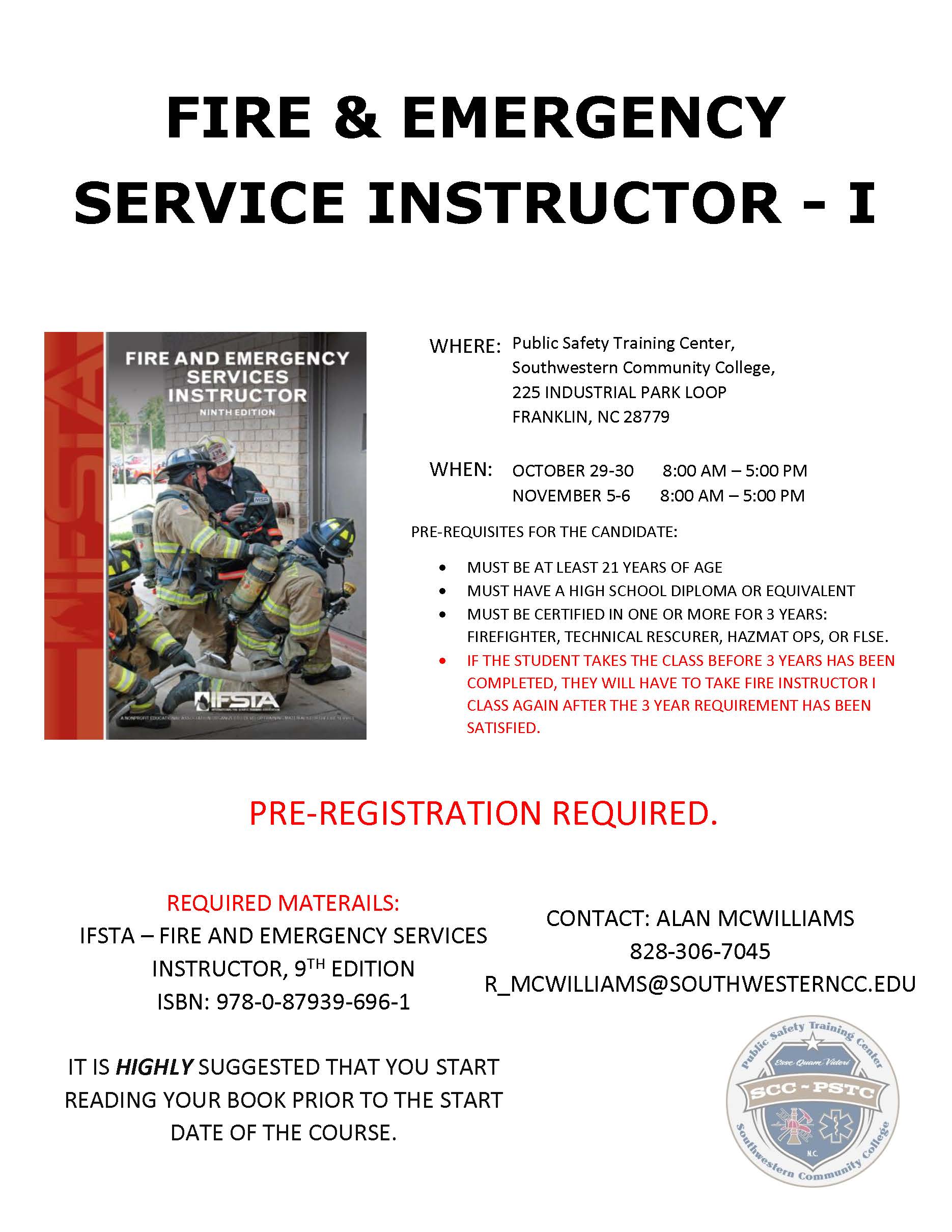 Fire & Emergency Service Instructor - I | SOUTHWESTERN COMMUNITY COLLEGE